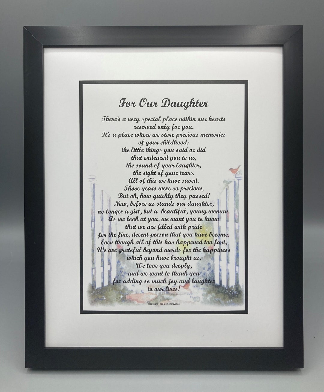 Framed 8x10 Poem for Our Daughter, Daughter Verse Print, Daughter ...