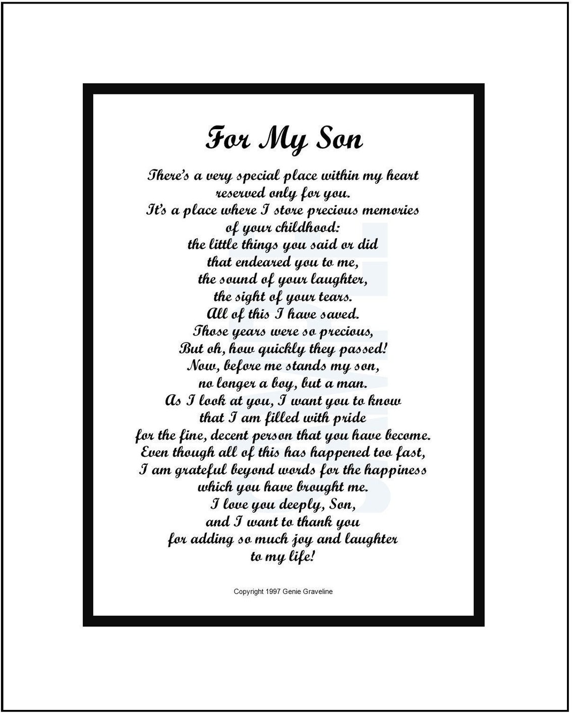 My Son Poem DIGITAL DOWNLOAD Son Print Verse Sons - Etsy