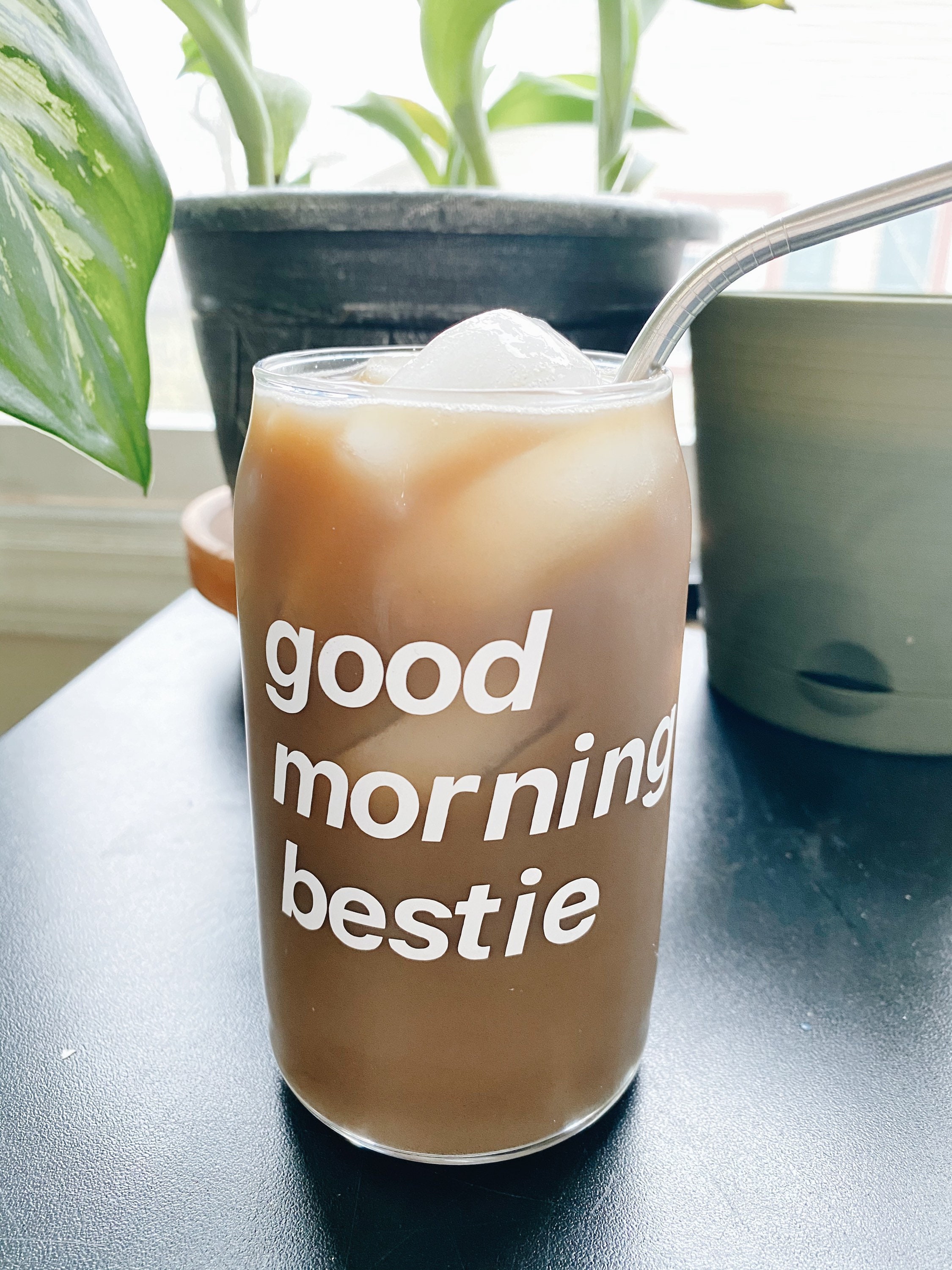 Good Morning Bestie Iced Coffee Beer Can Glass iced Coffee - Etsy