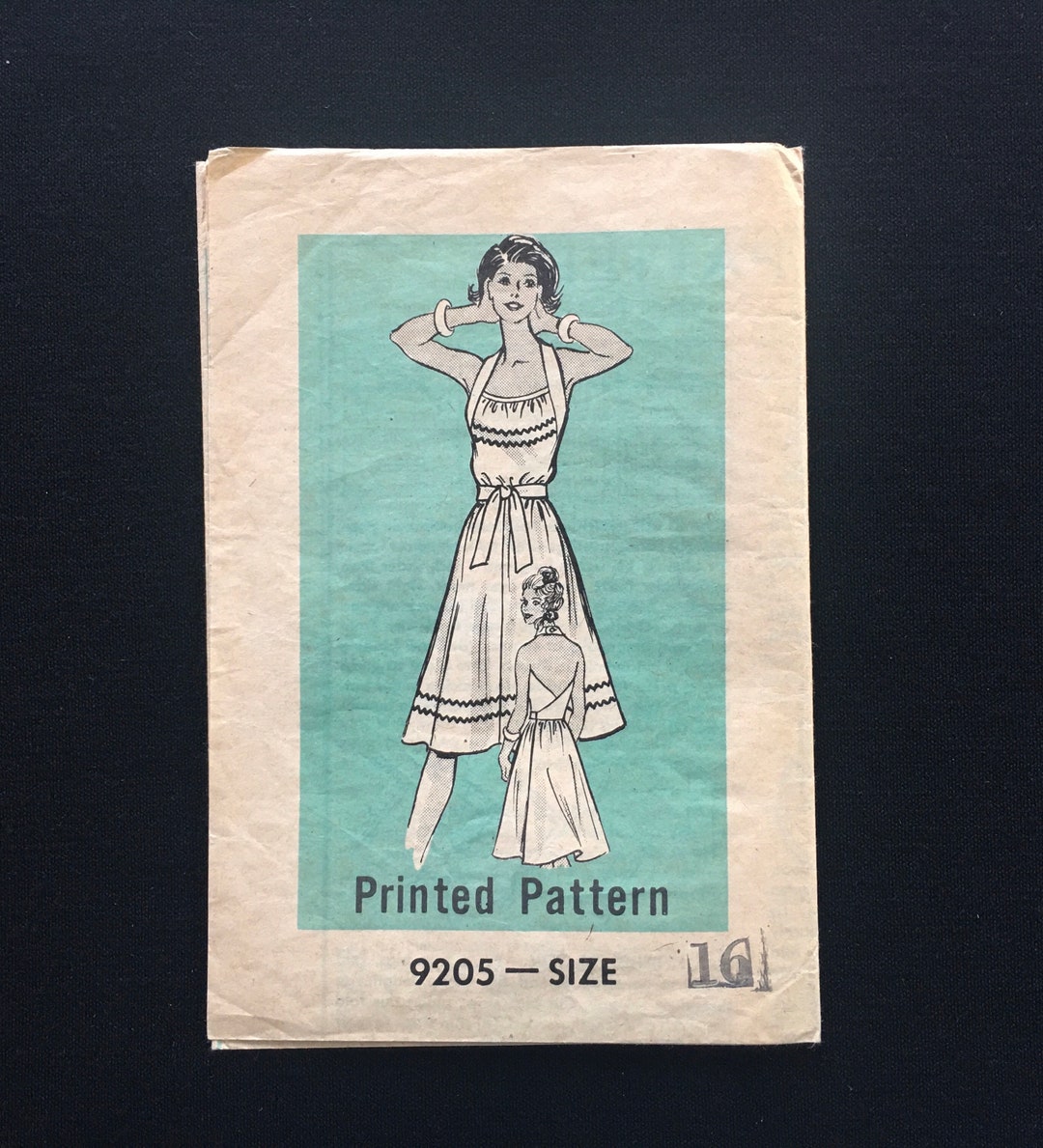 1970s Size 16 DRESS Vintage Mail Order Pattern 9205 Very - Etsy