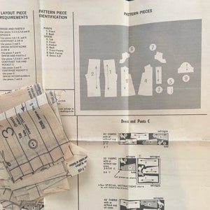 Size 5 GIRLS Dress/jumper & PANTS Pattern From the 1970s, Butterick ...