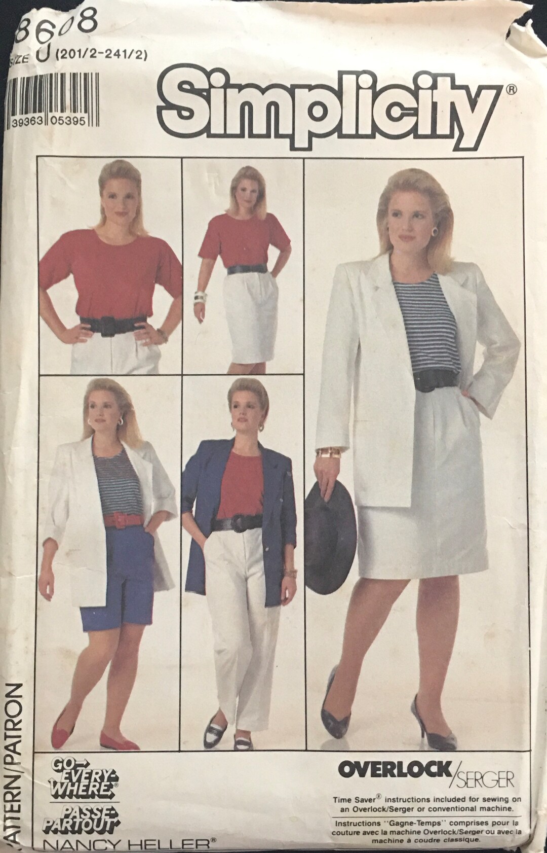 1980s Sizes 20-1/2, 22-1/2, 24-1/4 UNCUT, Simplicity 8608, PLUS ...