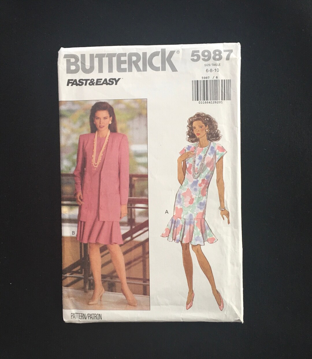 1992 Sizes 6-8-10 DRESS and JACKET Pattern Sassy Sheath Dress With ...