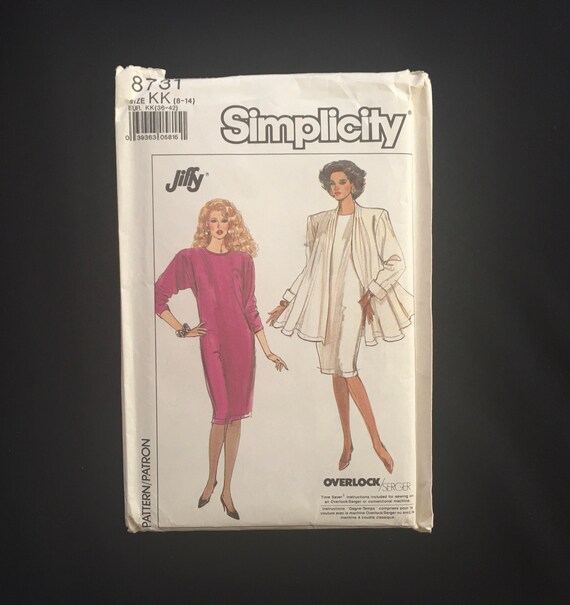 1988 Size 8 DRESS & SWING COAT Pattern Jiffy Simplicity 8731. - Etsy