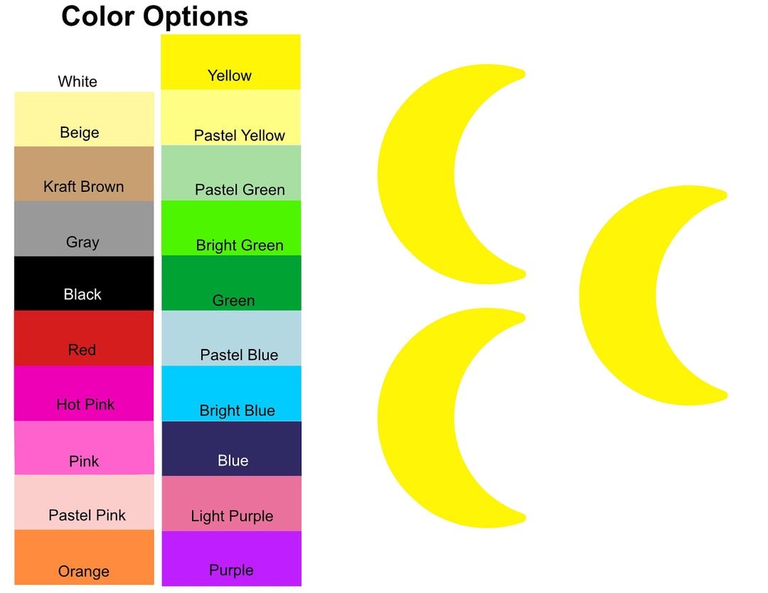 25 Pieces - Crescent Moon Paper Die Cut Shape Cut Outs for Bulletin ...