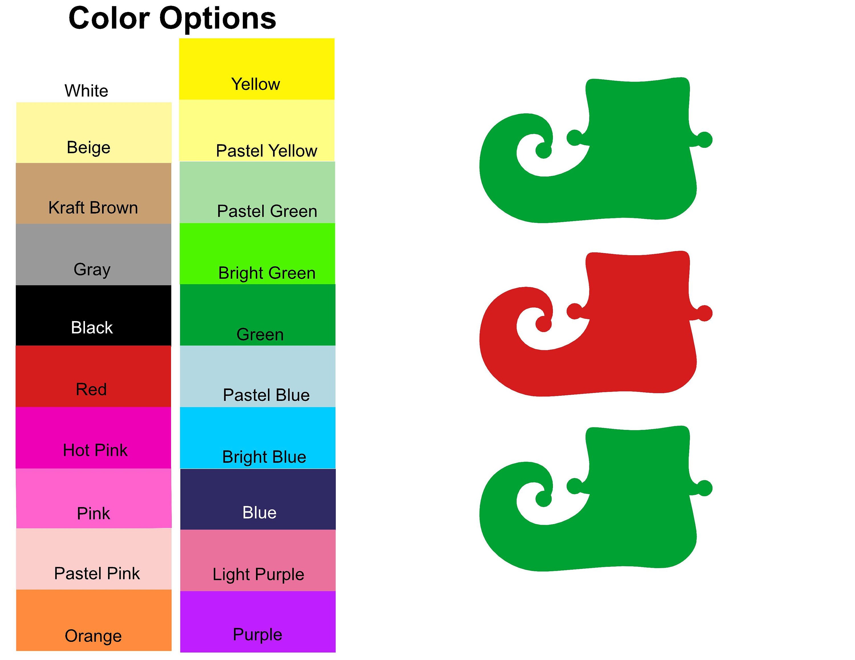 25 Pieces Christmas Elf Shoe Paper Die Cut Shape Cut Outs | Etsy