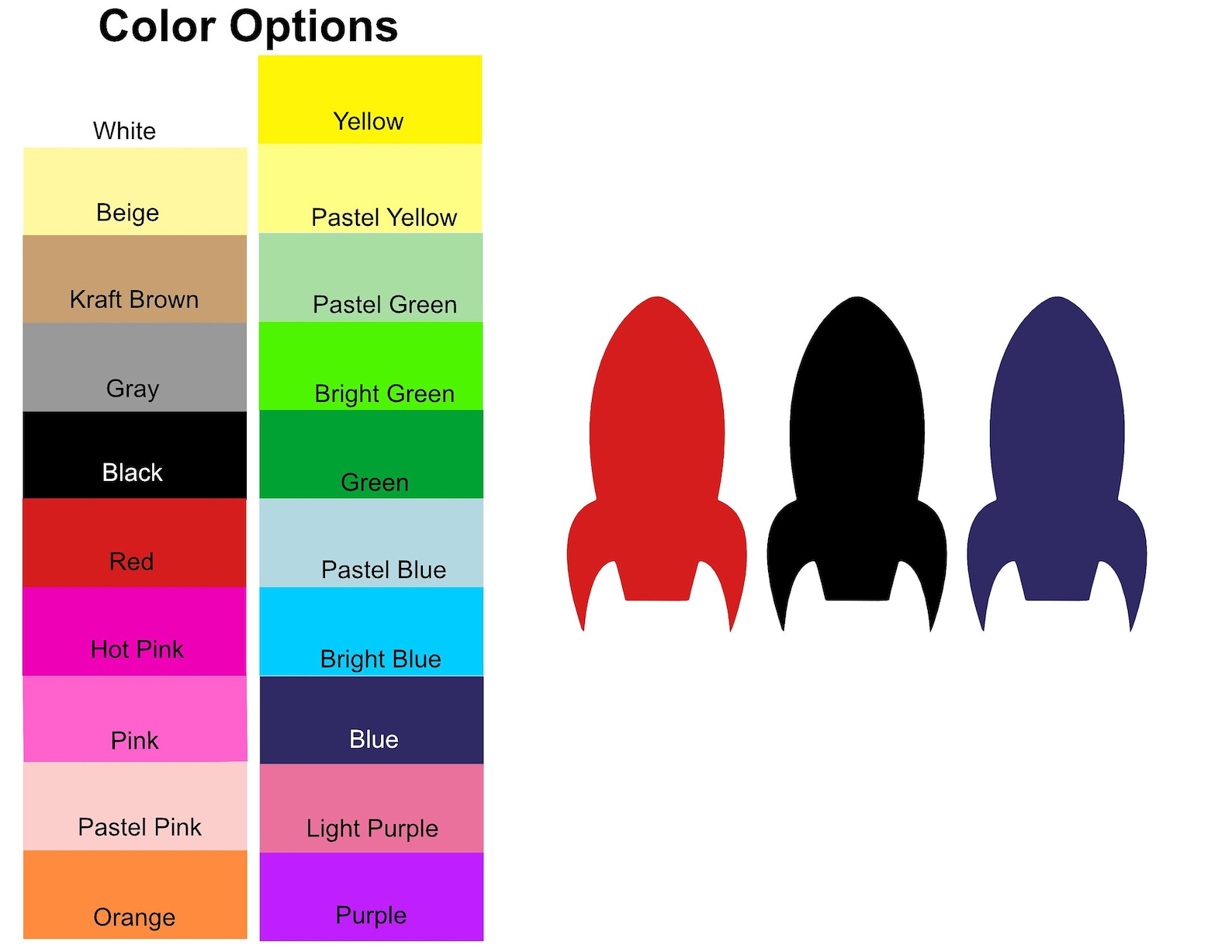 25 Pieces - Rocket Die Cut Shapes, Paper Rocket Shapes, Rocket Shape ...