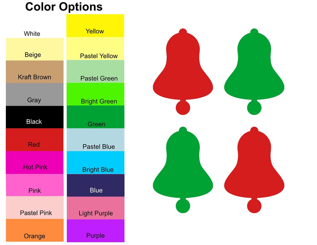 25 Pieces - Christmas Bell Paper Die Cut Shape Cut Outs for Bulletin ...