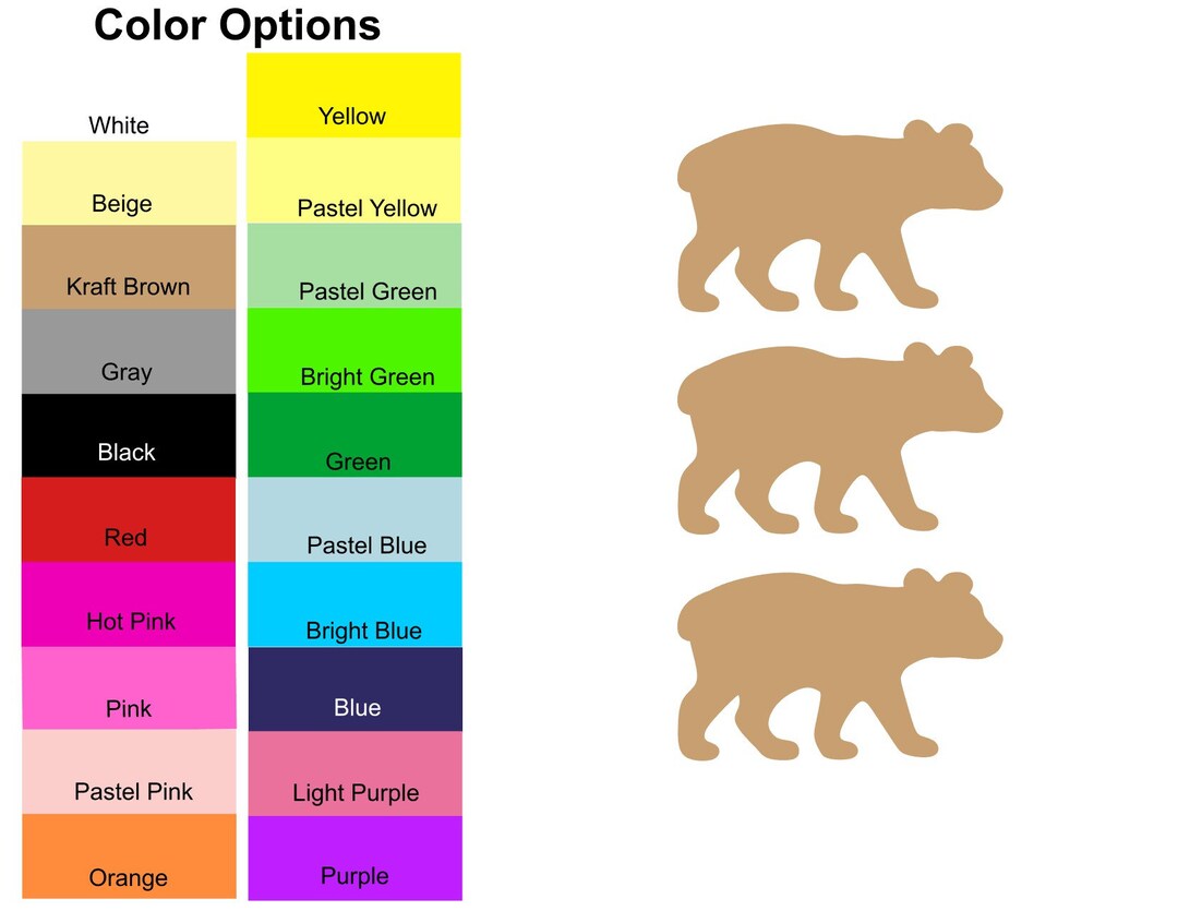 25 Pieces - Bear Cub Paper Die Cut Shape Cut Outs for Bulletin Boards ...
