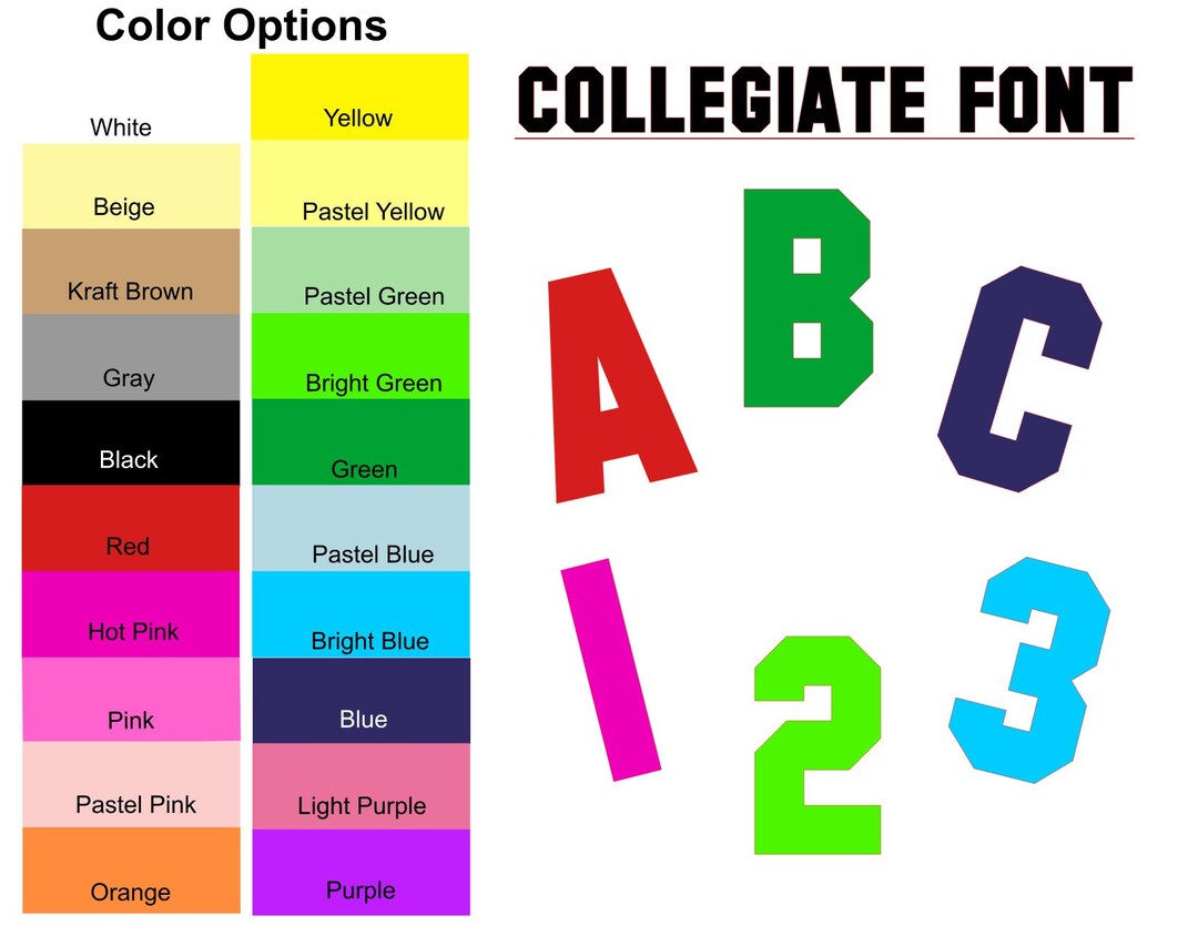 Your Choice of Paper Letters and Numbers - Many Colors and Sizes ...
