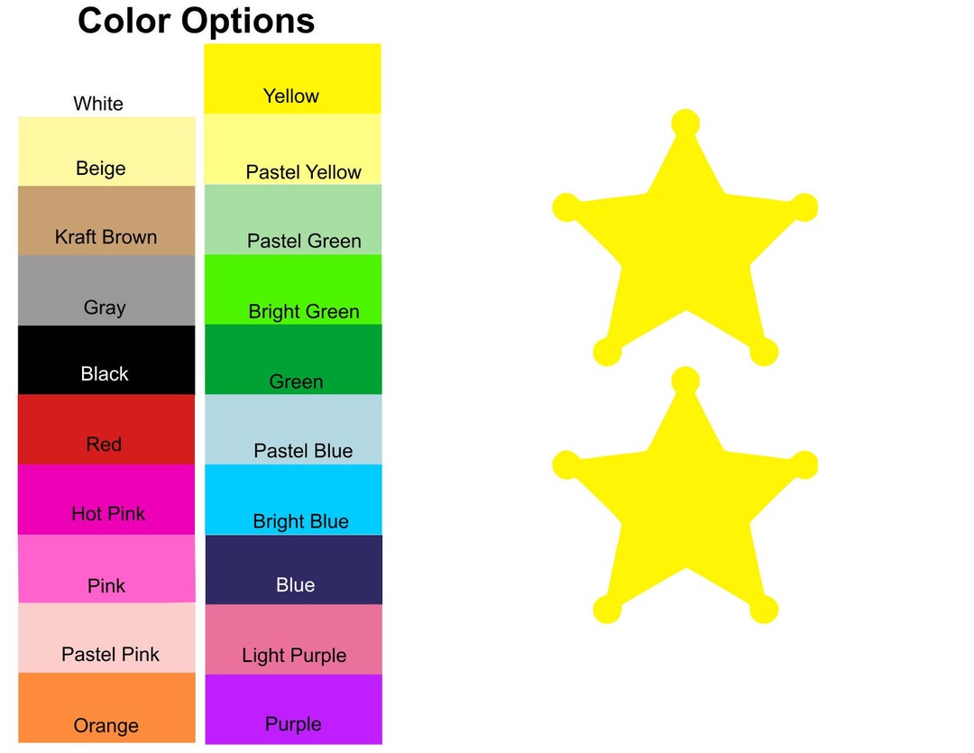 25 Pieces - 5 Point Sheriff Badge Die Cut Shapes, Paper Police Sheriff ...