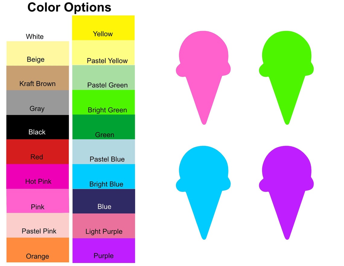 25 Pieces Ice Cream Cone Paper Die Cut Shape Cut Outs for - Etsy