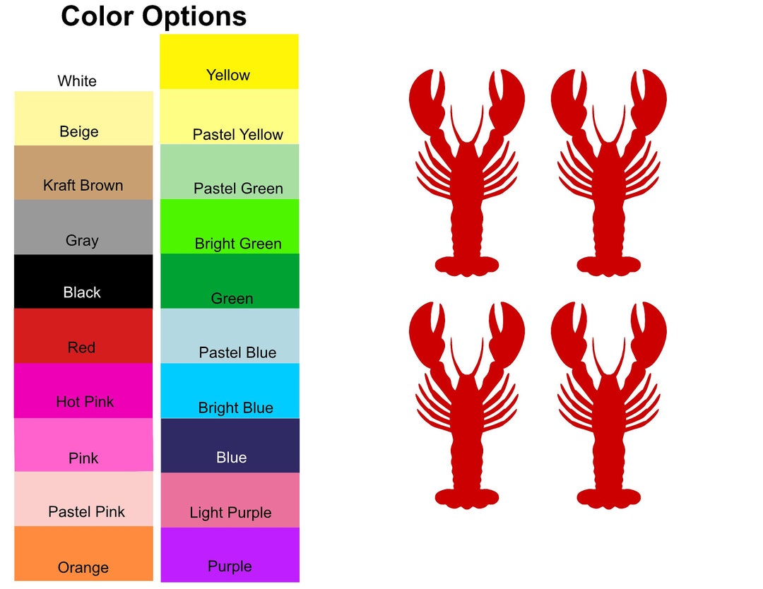 25 Pieces - Lobster Paper Die Cut Shape Cut Outs for Bulletin Boards ...