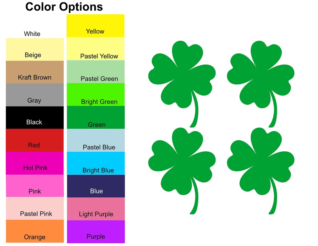 25 Pieces - Four Leaf Clover St. Patrick's Day Paper Die Cut Shape Cut ...