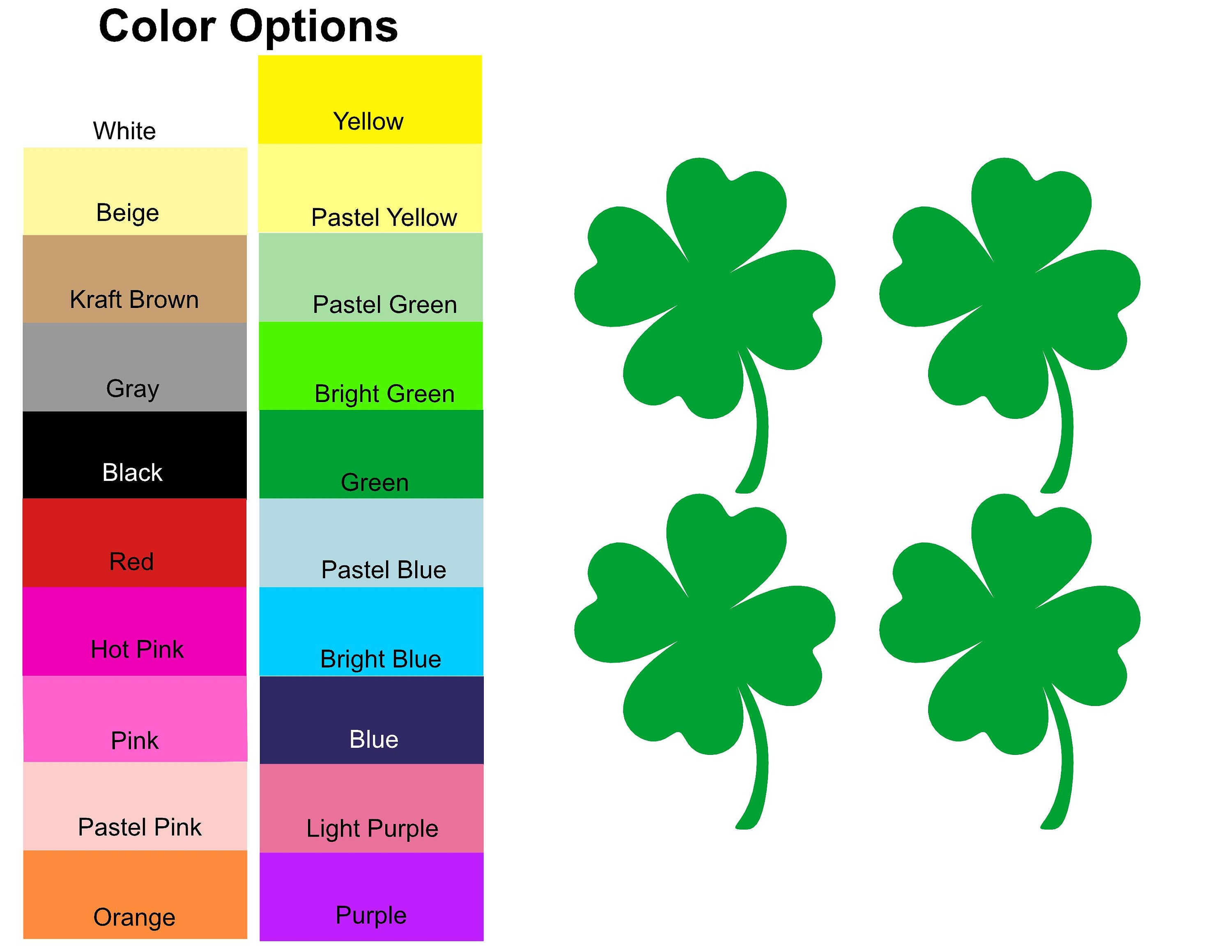 Paper, Party & Kids Die cuts ~ 4 leaf clover ~ 25 pieces ~ different ...