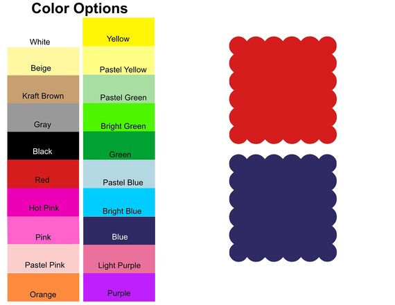 25 Pieces Scalloped Square Paper Die Cut Shape Cut Outs for | Etsy