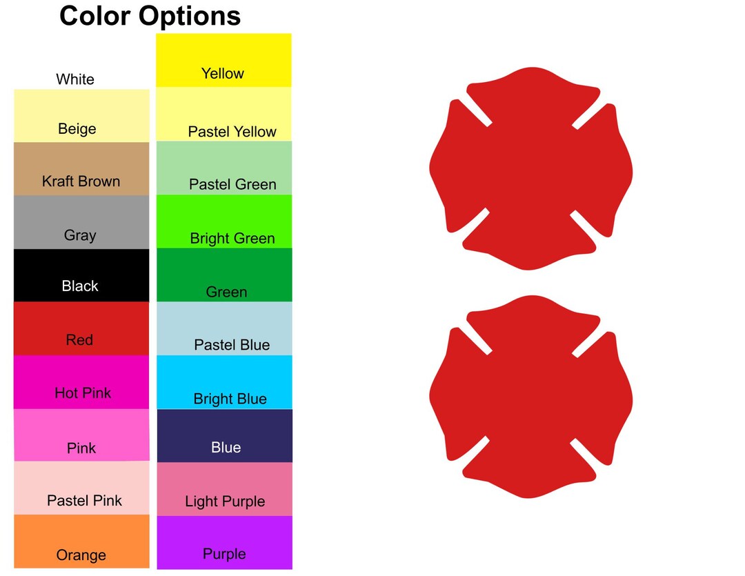 25 Pieces - Firefighter Emblem Cut Shapes, Paper Fire Fighter Emblem ...