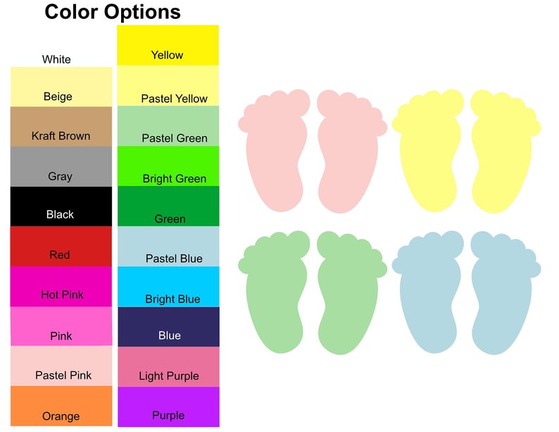 24 Pieces Baby Feet Paper Die Cut Shape Cut Outs for - Etsy