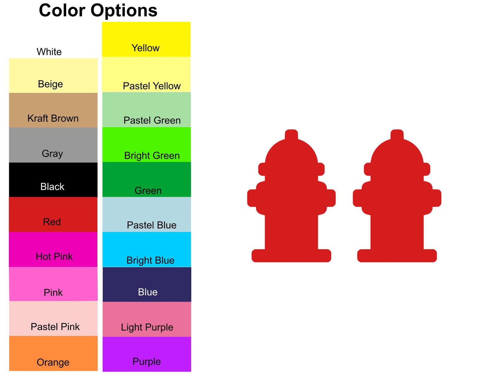 25 Pieces Fire Hydrant Paper Die Cut Shape Cut Outs for Bulletin Boards ...