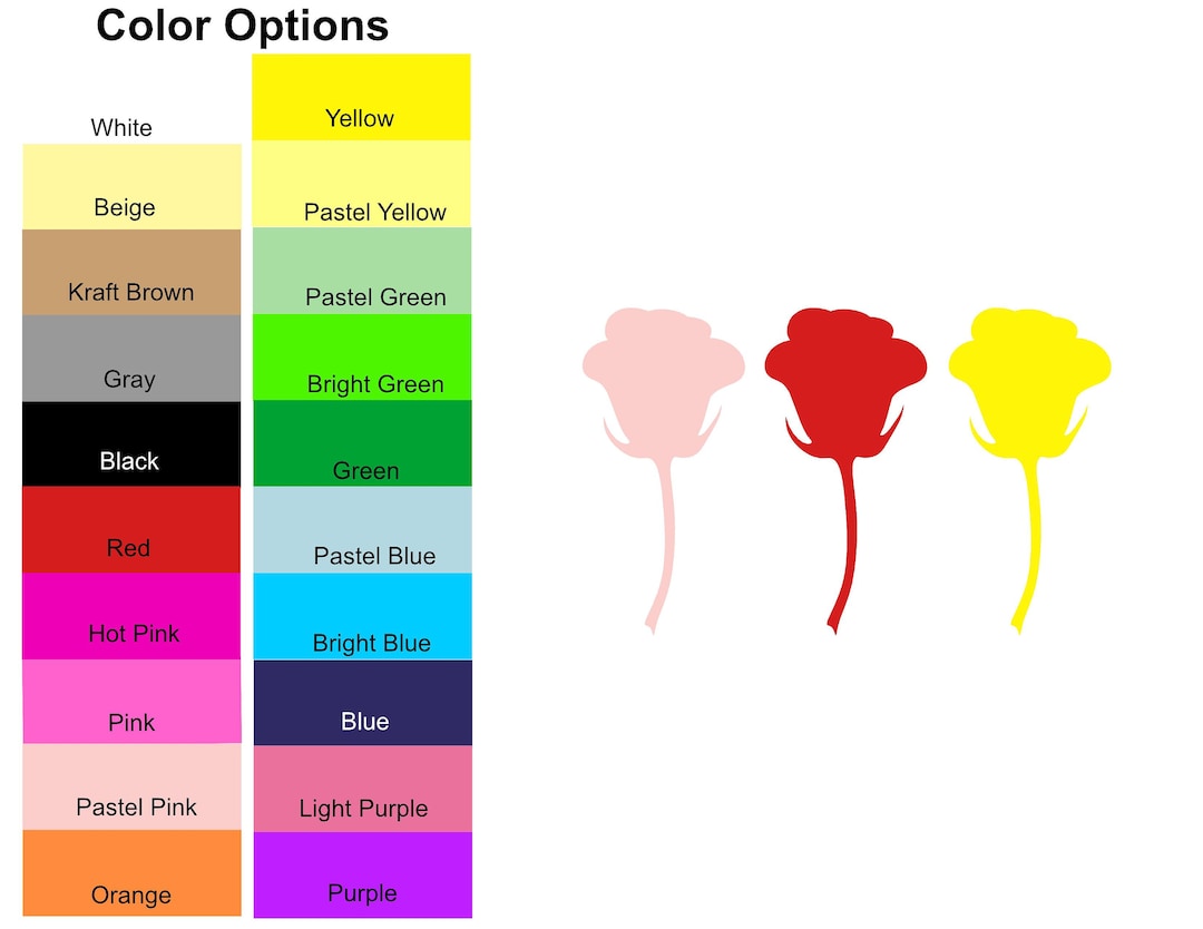 25 Pieces - Long Stem Rose Paper Die Cut Shape Cut Outs for Bulletin ...