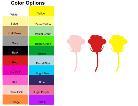 25 Pieces Long Stem Rose Paper Die Cut Shape Cut Outs for | Etsy