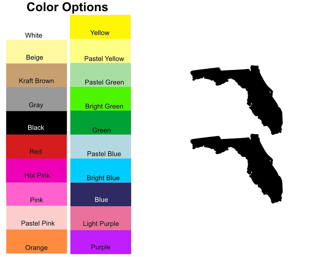 25 Pieces - Florida State Die Cuts, Florida State Paper Shapes, Florida ...