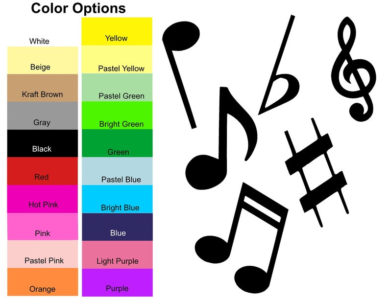 24 Pieces - Music Notes Paper Die Cut Shape Cut Outs for Bulletin ...