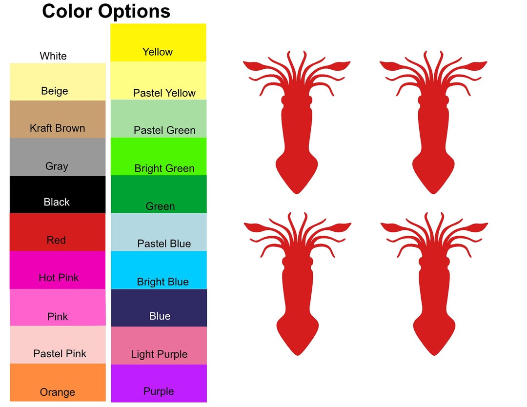 25 Pieces - Squid Paper Die Cut Shape Cut Outs for Bulletin Boards ...