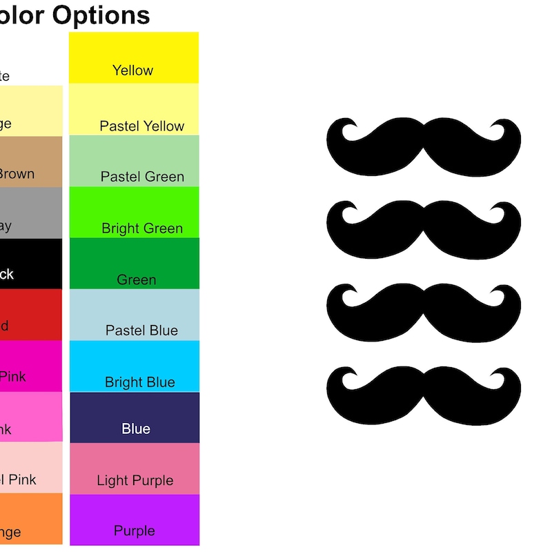 Mustache Diecuts - Etsy