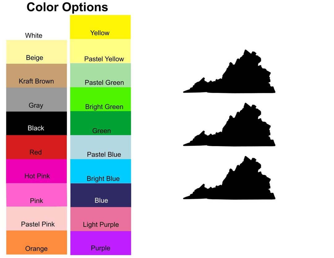 25 Pieces - Virginia State Paper Die Cut Shape Cut Outs for Bulletin ...