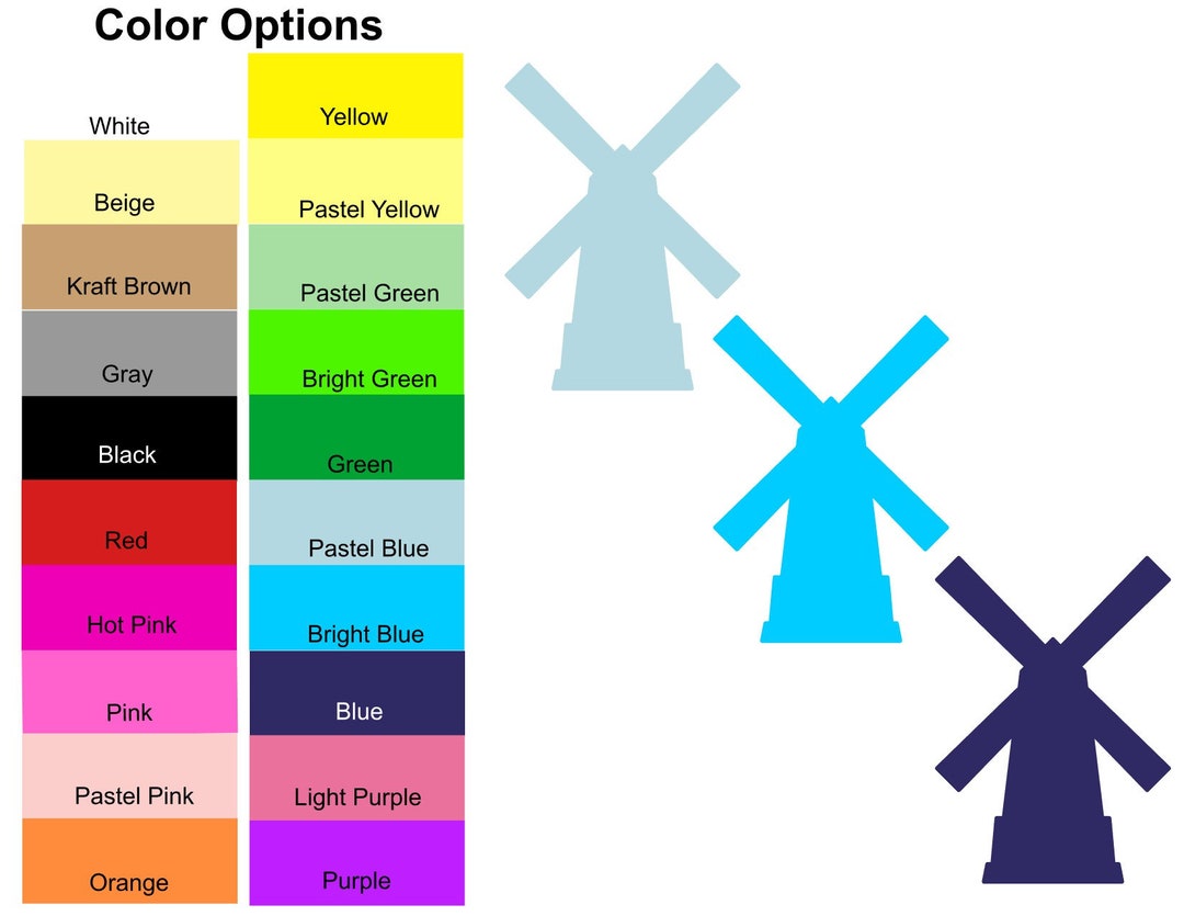 25 Pieces - Windmill Die Cuts, Wind Mill Paper Shapes, Windmill Shape ...