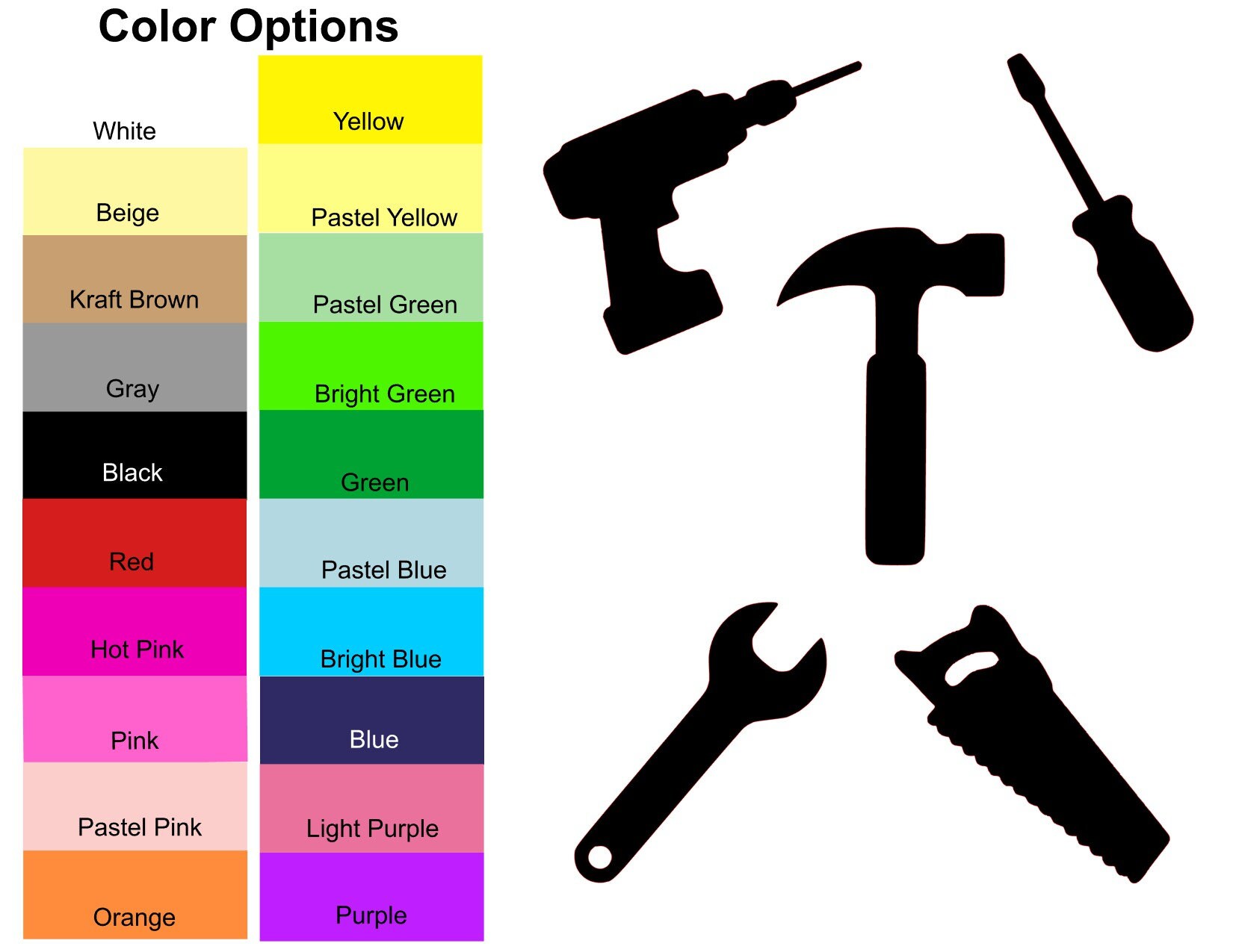 25 Pieces - Tool Paper Die Cut Shape Cut Outs for Bulletin Boards ...