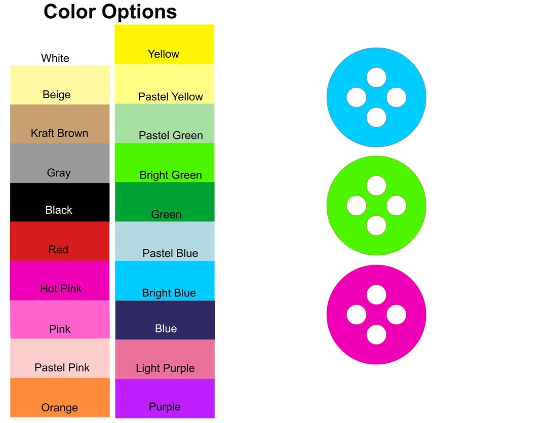 25 Pieces - Button Paper Die Cut Shape Cut Outs for Bulletin Boards ...