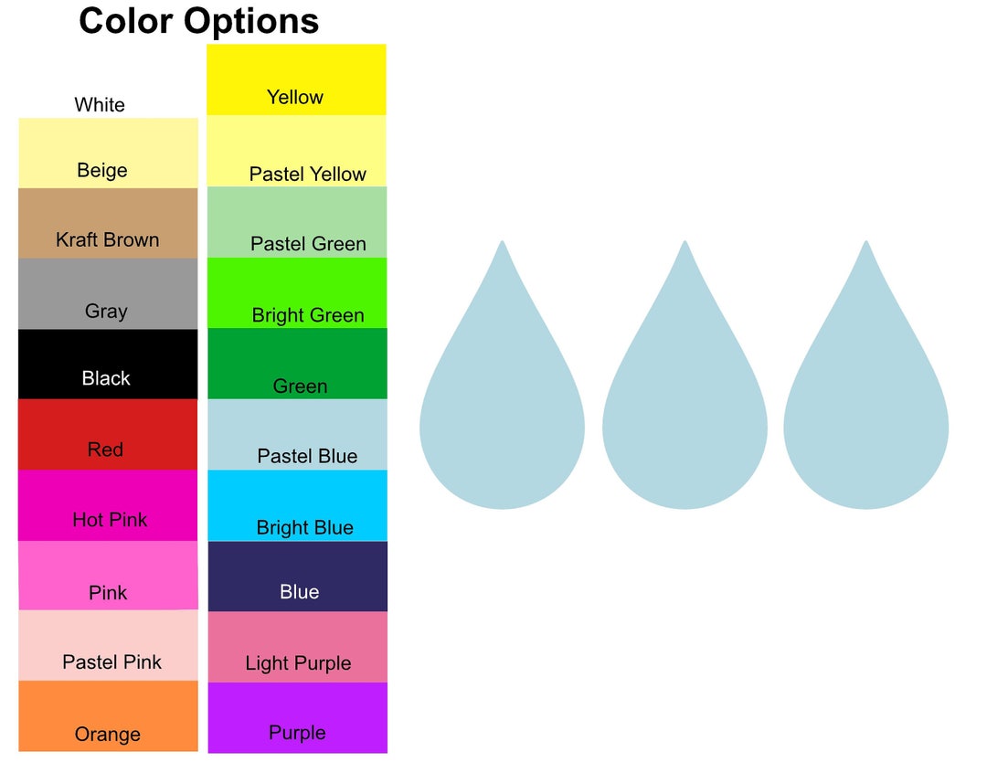 25 Pieces - Raindrop Paper Die Cut Shape Cut Outs for Bulletin Boards ...