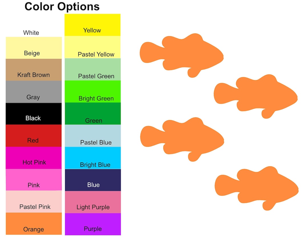 25 Pieces - Clown Fish Paper Die Cut Shapes, Clown Fish Shape Cut Outs ...