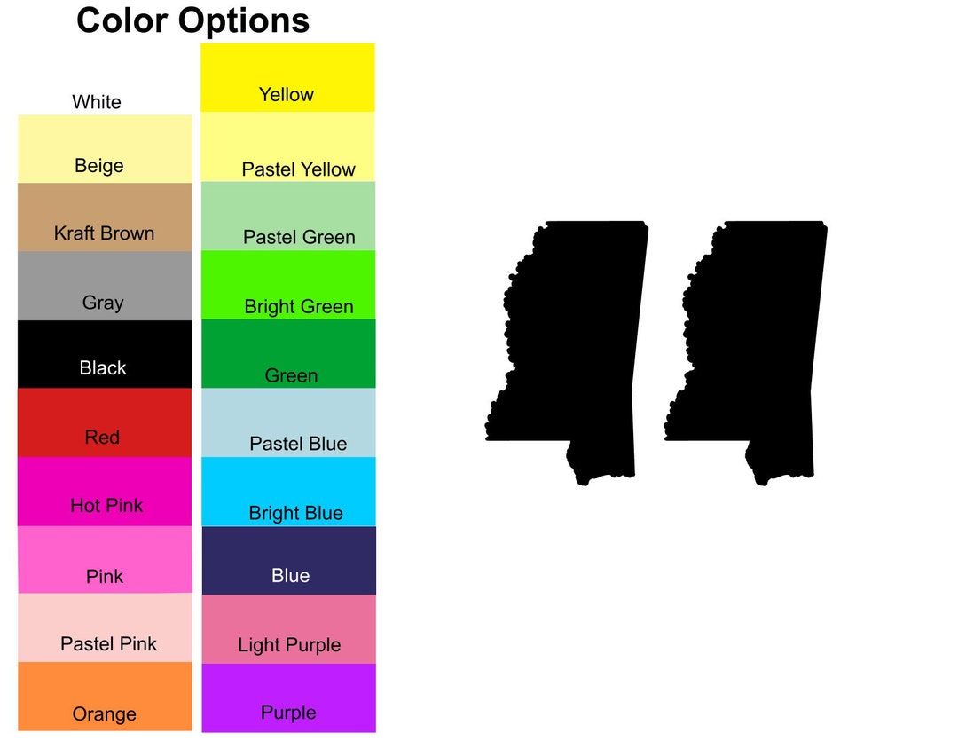 25 Pieces - Mississippi State Die Cut Shape, Paper Mississippi Cut Out ...