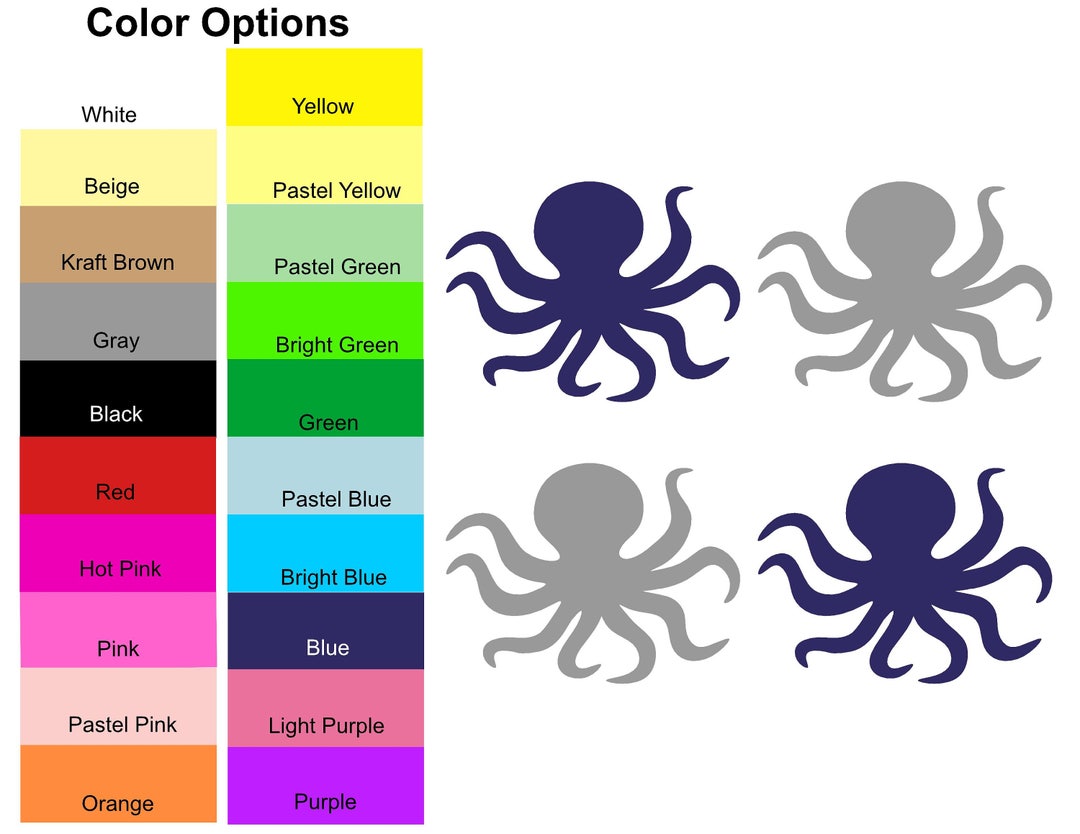 25 Pieces - Octopus Paper Die Cut Shape Cut Outs for Bulletin Boards ...