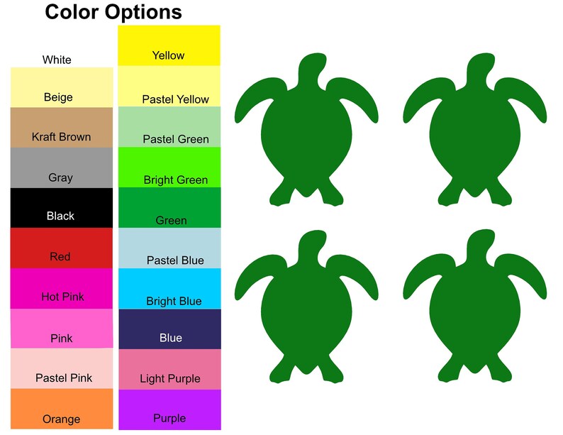 25 Pieces Sea Turtle Paper Die Cut Shape Cut Outs for - Etsy