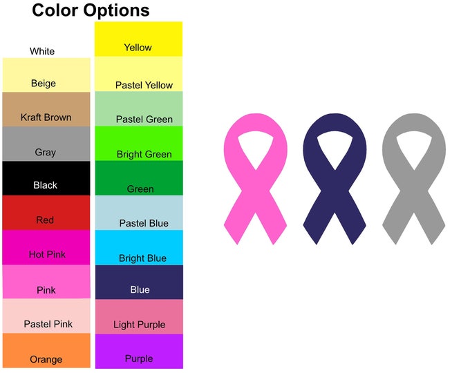 25 Pieces - Cancer Awareness Ribbon Paper Die Cut Shape Cut Outs for ...