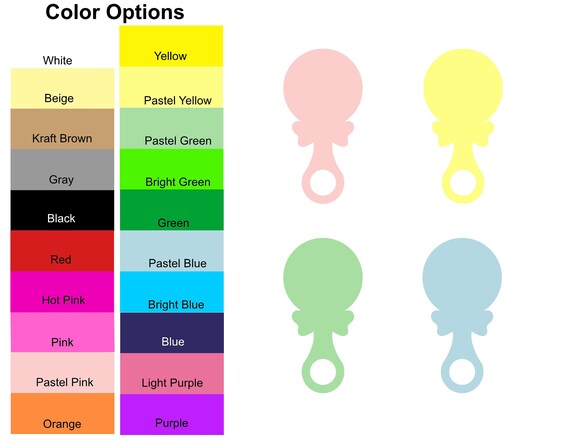 25 Pieces Baby Rattle Paper Die Cut Shape Cut Outs for | Etsy