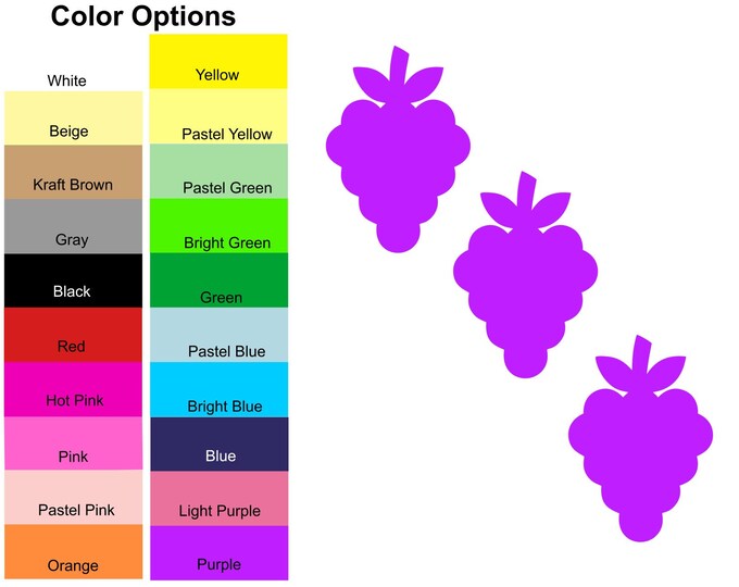 25 Pieces - Grape Paper Die Cut Shape Cut Outs for Bulletin Boards ...