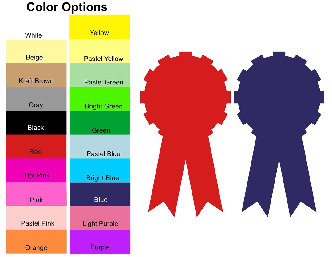 25 Pieces - Award Ribbon Paper Die Cut Shape Cut Outs for Bulletin ...