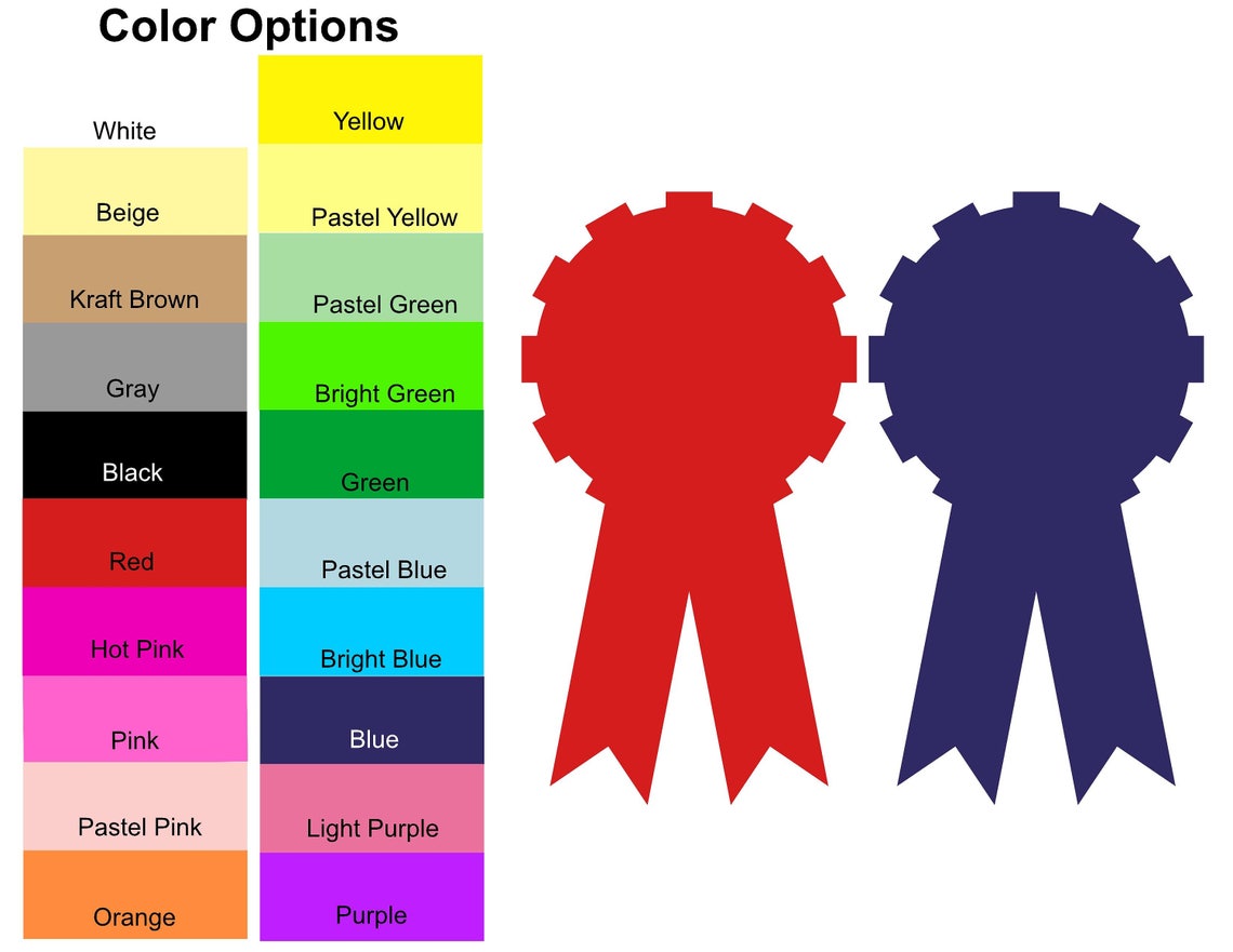 25 Pieces Award Ribbon Paper Die Cut Shape Cut Outs for | Etsy