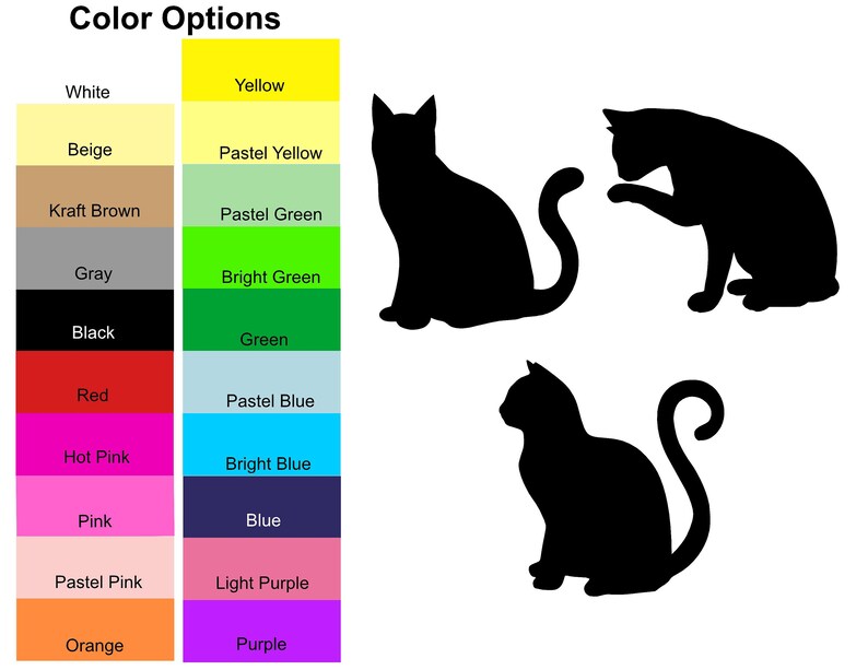 25 Pieces Sitting Cats Paper Die Cut Shape Cut Outs for | Etsy