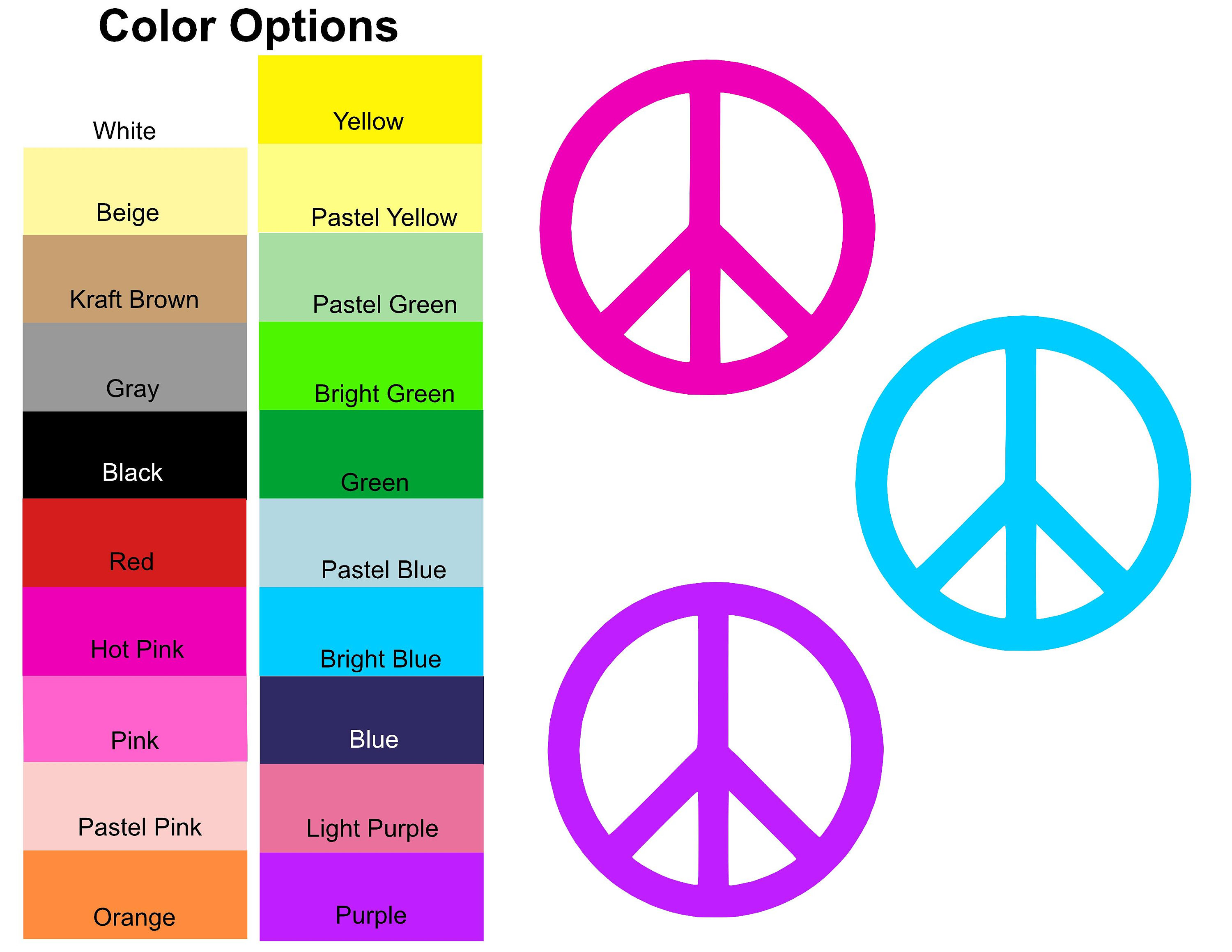 Lime Green And Hot Pink Peace Signs