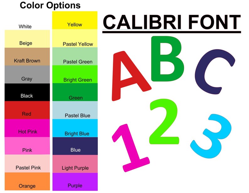 Your Choice of Paper Letters and Numbers - Many Colors and Sizes ...