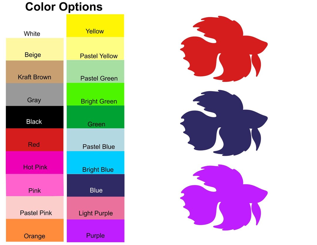 25 Pieces - Betta Fish Paper Die Cut Shape Cut Outs for Bulletin Boards ...