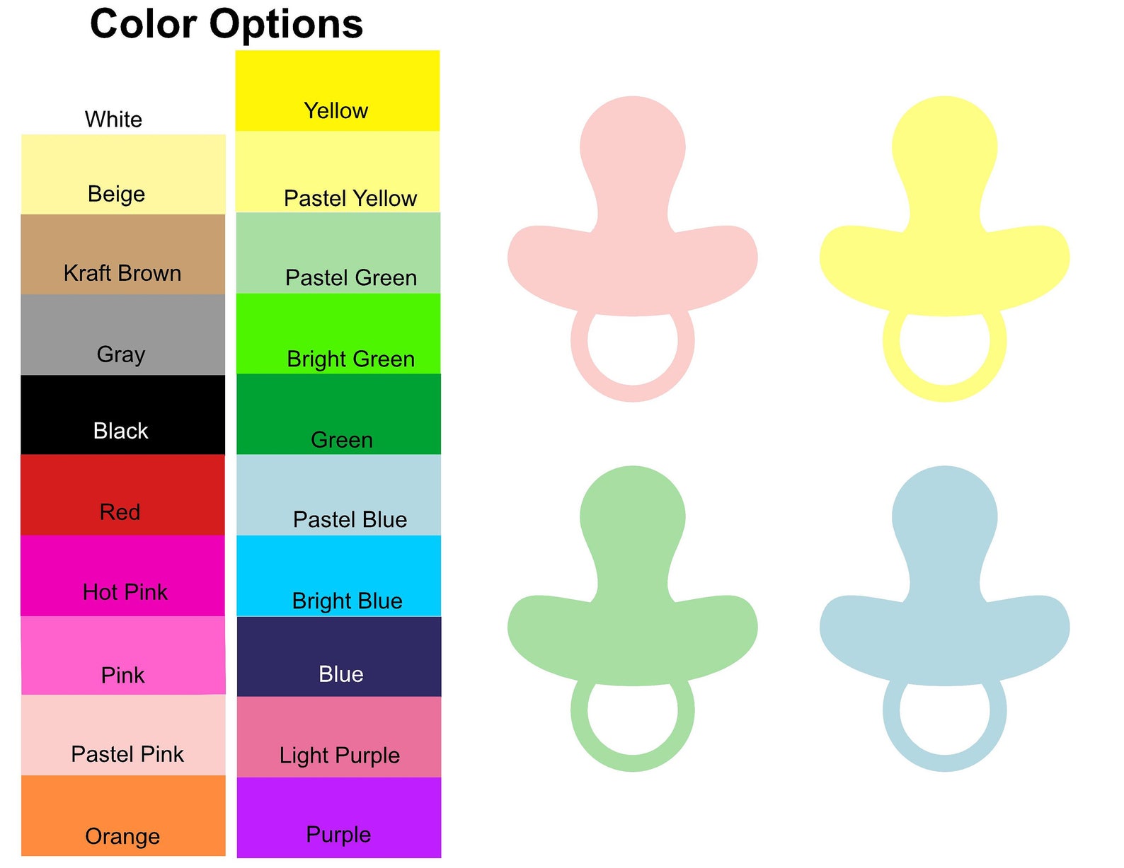 25 Pieces Baby Pacifier Paper Die Cut Shape Cut Outs for | Etsy