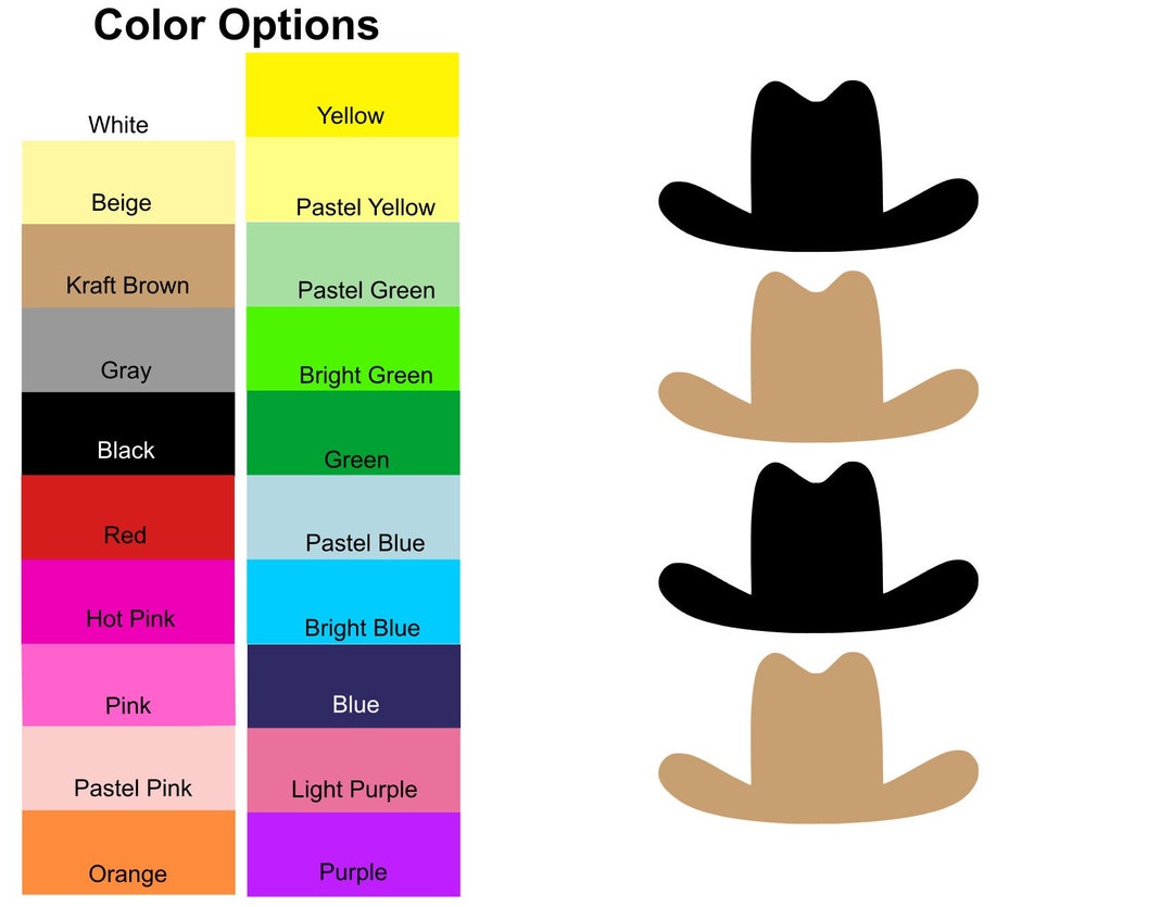 25 Pieces - Cowboy Hat Paper Die Cut Shape Cut Outs for Bulletin Boards ...