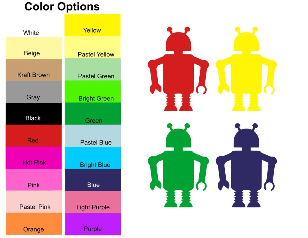 25 Pieces - Robot Die Cut Shapes, Paper Robot Shapes, Robot Shape Cut ...